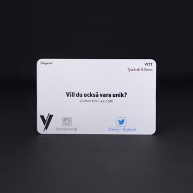 Metallkort i vitt | Snygga visitkort